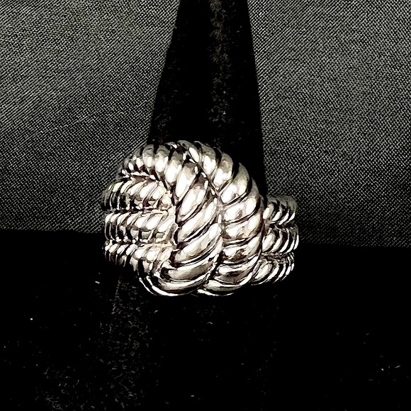 Jewelry | Stunning And Shiny Silver Rope Ring Size 8 | Poshmark